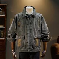 China Casual Style Daily Army Green Fabric Hem french workwear jacket wholesale Color Block Cotton 100% Custom (CK775) for sale