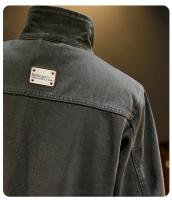 China Casual Style Daily Army Green Fabric Hem french workwear jacket wholesale Color Block Cotton 100% Custom (CK775) for sale