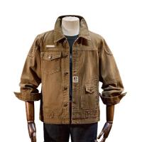 China Khaki Daily Fabric Hem french workwear jacket wholesale Cotton 100% Long Sleeve Custom (CK773) for sale