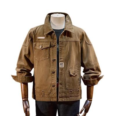 China Khaki Daily Fabric Hem french workwear jacket wholesale Cotton 100% Long Sleeve Custom (CK773) for sale