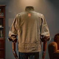 China Khaki Daily Fabric Hem french workwear jacket wholesale Cotton 100% Long Sleeve Custom (CK773) for sale