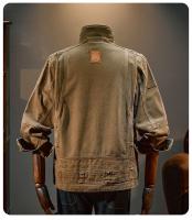 China Khaki Daily Fabric Hem french workwear jacket wholesale Cotton 100% Long Sleeve Custom (CK773) for sale