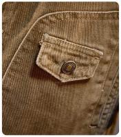 China Khaki Daily Fabric Hem french workwear jacket wholesale Cotton 100% Long Sleeve Custom (CK773) for sale