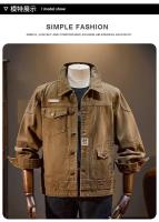 China Khaki Daily Fabric Hem french workwear jacket wholesale Cotton 100% Long Sleeve Custom (CK773) for sale