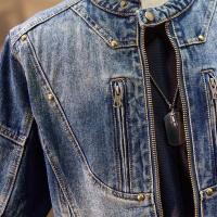 China Navy Daily Washed french workwear jacket wholesale Round Neck Long Sleeve Custom (JK771) for sale