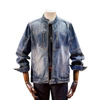 China Navy Daily Washed french workwear jacket wholesale Round Neck Long Sleeve Custom (JK771) for sale