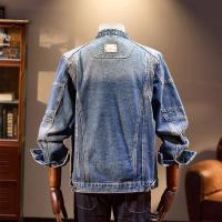 China Navy Daily Washed french workwear jacket wholesale Round Neck Long Sleeve Custom (JK771) for sale