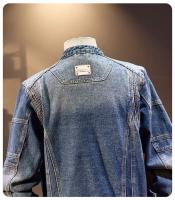 China Navy Daily Washed french workwear jacket wholesale Round Neck Long Sleeve Custom (JK771) for sale