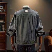 China Daily Army Green Round Neck mens casual leather jackets Fabric Hem Cotton 100% Custom (JK768) for sale