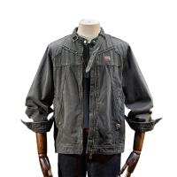 China Daily Army Green Round Neck mens casual leather jackets Fabric Hem Cotton 100% Custom (JK768) for sale