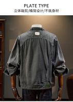 China Daily Army Green Round Neck mens casual leather jackets Fabric Hem Cotton 100% Custom (JK768) for sale