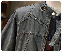 China Daily Army Green Round Neck mens casual leather jackets Fabric Hem Cotton 100% Custom (JK768) for sale