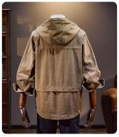China Daily With Hood Fabric Hem mens casual leather jackets Cotton 100% Long Sleeve Custom (JK766) for sale