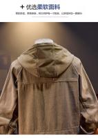 China Daily With Hood Fabric Hem mens casual leather jackets Cotton 100% Long Sleeve Custom (JK766) for sale