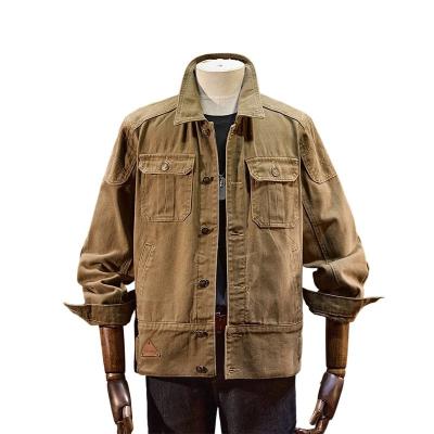 China Regular Khaki Daily Fabric Hem french workwear jacket wholesale Cotton 100% Long Sleeve Custom (JK763) for sale