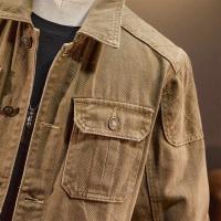 China Regular Khaki Daily Fabric Hem french workwear jacket wholesale Cotton 100% Long Sleeve Custom (JK763) for sale