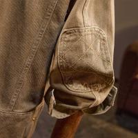 China Regular Khaki Daily Fabric Hem french workwear jacket wholesale Cotton 100% Long Sleeve Custom (JK763) for sale