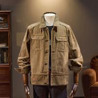 China Regular Khaki Daily Fabric Hem french workwear jacket wholesale Cotton 100% Long Sleeve Custom (JK763) for sale