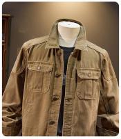 China Regular Khaki Daily Fabric Hem french workwear jacket wholesale Cotton 100% Long Sleeve Custom (JK763) for sale