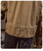 China Regular Khaki Daily Fabric Hem french workwear jacket wholesale Cotton 100% Long Sleeve Custom (JK763) for sale