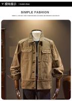 China Regular Khaki Daily Fabric Hem french workwear jacket wholesale Cotton 100% Long Sleeve Custom (JK763) for sale