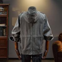 China Stand Collar Daily Army Green Fabric Hem mens casual leather jackets Cotton 100% Long Sleeve Custom (JK758) for sale