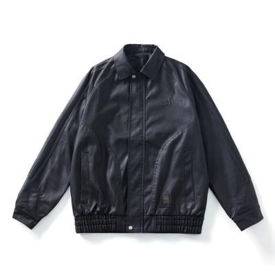 China Daily Ribbed Hem Ribbed Cuff faux leather jacket wholesale Long Sleeve Autumn 2026 Custom (YY-J032) for sale