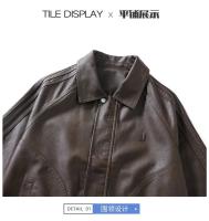 China Daily Ribbed Hem Ribbed Cuff faux leather jacket wholesale Long Sleeve Autumn 2026 Custom (YY-J032) for sale