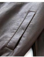 China Daily Ribbed Hem Ribbed Cuff faux leather jacket wholesale Long Sleeve Autumn 2026 Custom (YY-J032) for sale