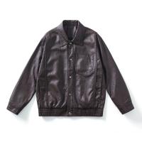 China Daily Ribbed Windproof faux leather jacket wholesale Ribbed Hem Long Sleeve Custom (YY-26016) for sale