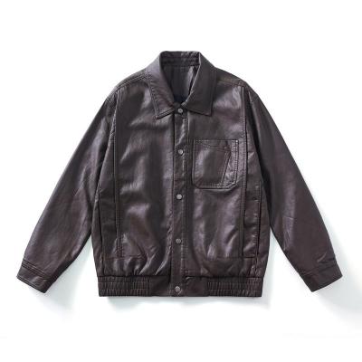 China Daily Ribbed Windproof faux leather jacket wholesale Ribbed Hem Long Sleeve Custom (YY-26016) for sale