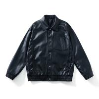 China Daily Ribbed Windproof faux leather jacket wholesale Ribbed Hem Long Sleeve Custom (YY-26016) for sale