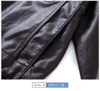 China Daily Ribbed Windproof faux leather jacket wholesale Ribbed Hem Long Sleeve Custom (YY-26016) for sale