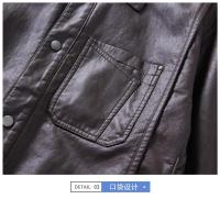 China Daily Ribbed Windproof faux leather jacket wholesale Ribbed Hem Long Sleeve Custom (YY-26016) for sale