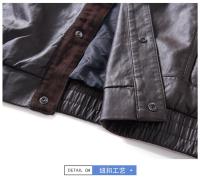 China Daily Ribbed Windproof faux leather jacket wholesale Ribbed Hem Long Sleeve Custom (YY-26016) for sale