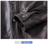 China Daily Ribbed Windproof faux leather jacket wholesale Ribbed Hem Long Sleeve Custom (YY-26016) for sale