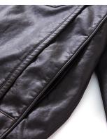 China Daily Ribbed Windproof faux leather jacket wholesale Ribbed Hem Long Sleeve Custom (YY-26016) for sale