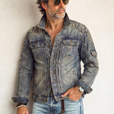 China Multi Pocket Daily Fabric Hem Stone Wash mens denim jacket wholesale Long Sleeve Autumn 2026 Custom (JK764) for sale