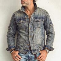 China Multi Pocket Daily Fabric Hem Stone Wash mens denim jacket wholesale Long Sleeve Autumn 2026 Custom (JK764) for sale