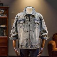 China Stealth Camo Green Daily Beading Fabric Hem french workwear jacket wholesale Stone Wash Long Sleeve Custom (JK764) for sale
