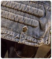 China Stealth Camo Green Daily Beading Fabric Hem french workwear jacket wholesale Stone Wash Long Sleeve Custom (JK764) for sale