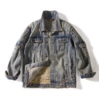 China Daily Ribbed Fabric Hem french workwear jacket wholesale Stone Wash Long Sleeve Custom (JK764) for sale