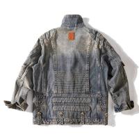 China Daily Ribbed Fabric Hem french workwear jacket wholesale Stone Wash Long Sleeve Custom (JK764) for sale