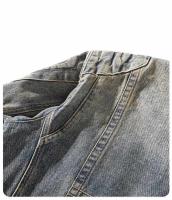 China Daily Ribbed Fabric Hem french workwear jacket wholesale Stone Wash Long Sleeve Custom (JK764) for sale