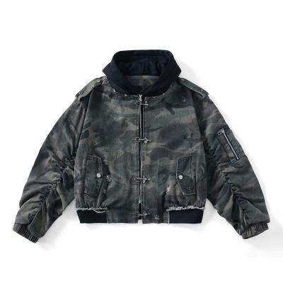 China Hooded Tie Dye With Hood mens casual leather jackets Windproof Army Green Custom (YY-9705) for sale