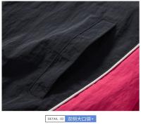 China Black Windproof Fabric Hem mens casual leather jackets Color Block Long Sleeve Custom (YY-1709) for sale