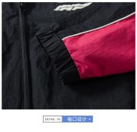 China Black Windproof Fabric Hem mens casual leather jackets Color Block Long Sleeve Custom (YY-1709) for sale