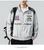 China Windproof Color Block Black Beige french workwear jacket wholesale Ribbed Cuff Long Sleeve Custom (YY-1708) for sale