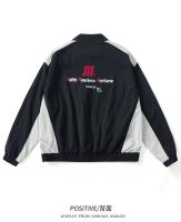 China Windproof Color Block Black Beige french workwear jacket wholesale Ribbed Cuff Long Sleeve Custom (YY-1708) for sale