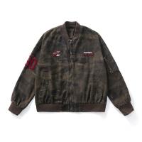 China Green Geometric Windproof mens casual leather jackets Round Neck Cotton 100% Custom (YY-1703) for sale